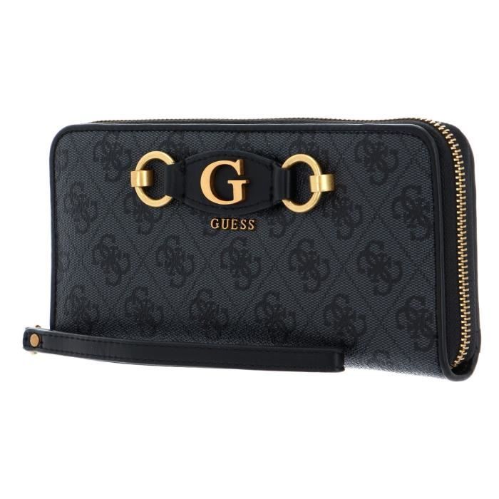 GUESS Izzy SLG Large Zip Around Wallet Coal Logo [217079] - porte ...