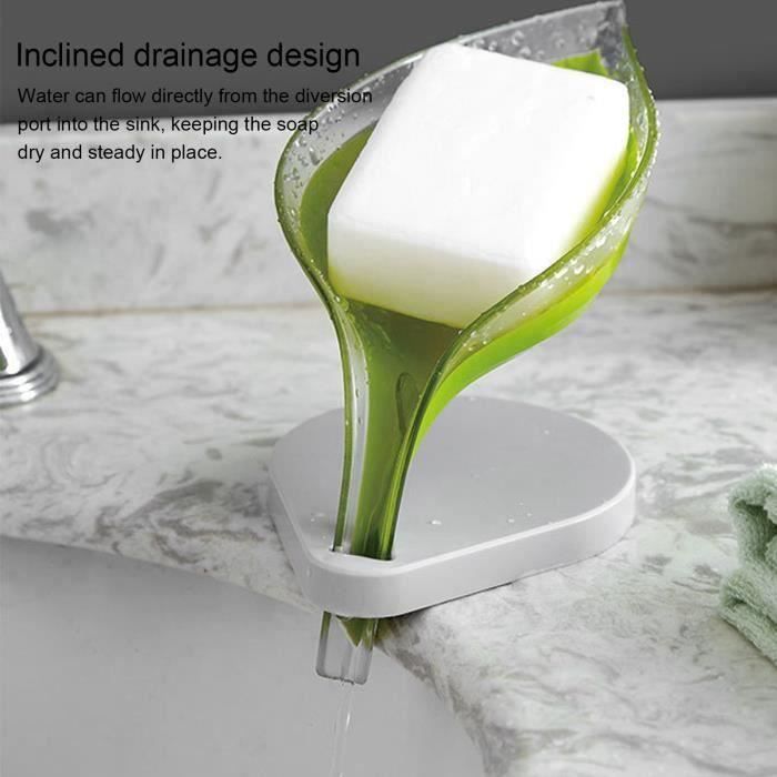 Perfect-Plat de savon Vidange Boîte à Savon en Forme de Feuille pour ...