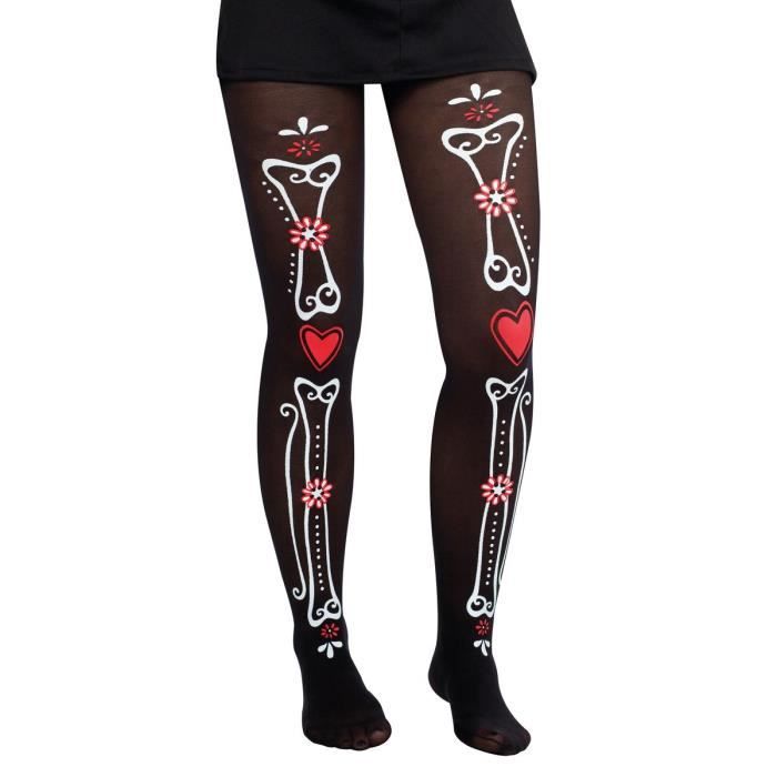 Collant Femme - PTIT CLOWN - Noir - Impression Dia De La Muerte ...