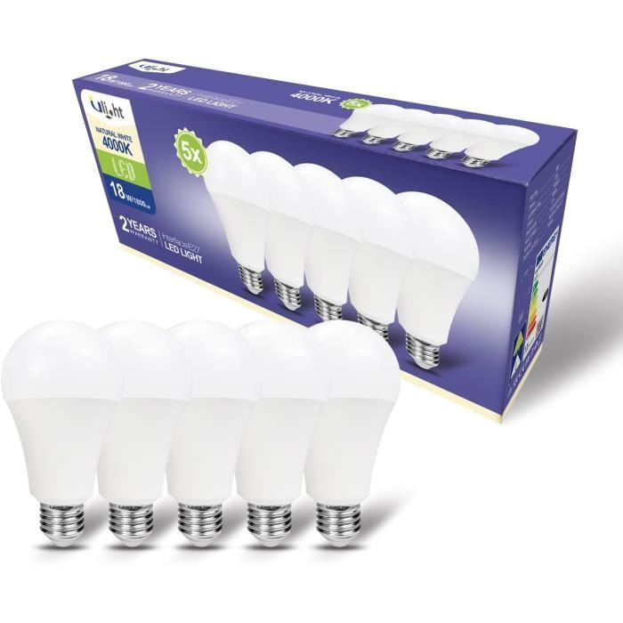 A70 Ampoule LED Drop 18W, Équivalent 150W Incandescent, Lumière ...