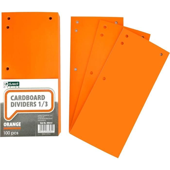 Lot de 100 intercalaires en carton, Bandes de séparation en papier, 1-3 ...