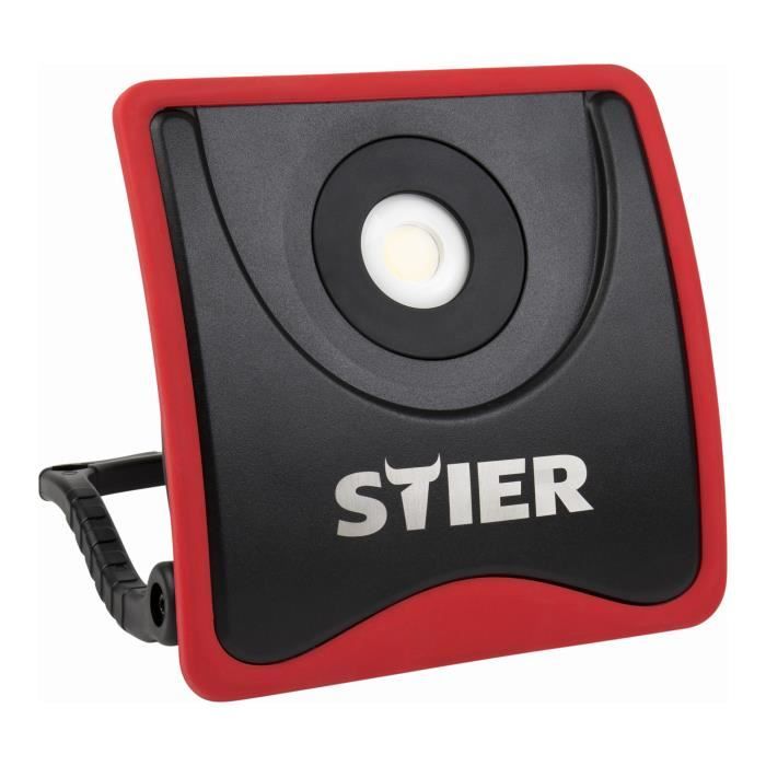 STIER Projecteur de chantier à LED COB sans fil 1700 lumens 20 W IP65 ...