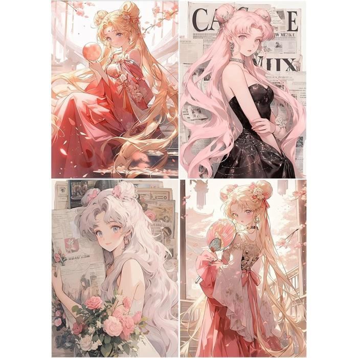 Diamond Painting Anime Fille Lot De 4 30X40Cm Painting Diamant Manga ...