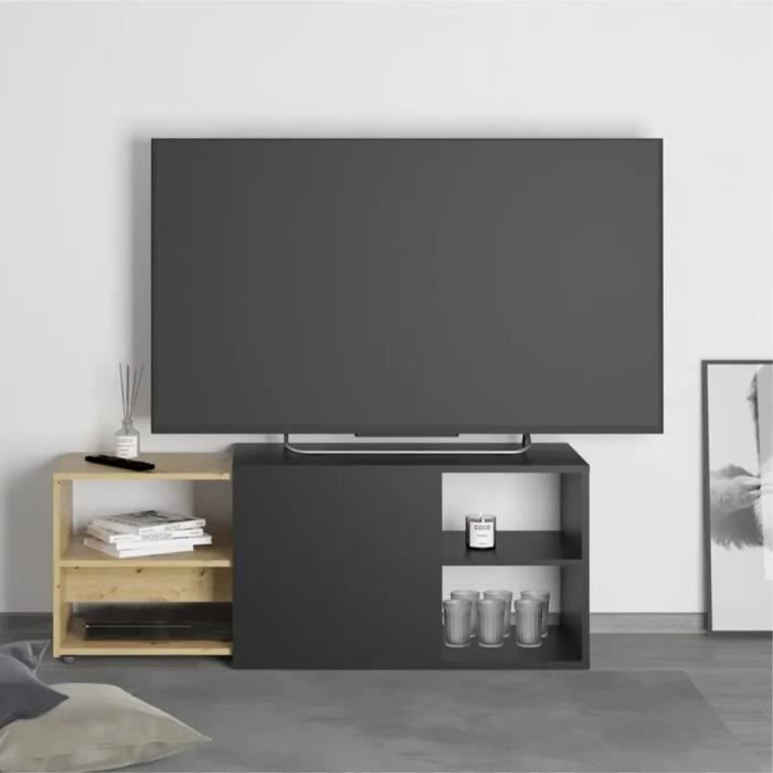 "MODERNE"FMD Meuble TV - CSY - Armoire TV Salon avec 2 compartiments ...
