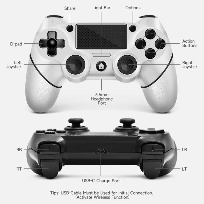 Manette sans fil pour PS4 - EDILIX - Lot de 2 - Compatible PS4/Pro/Slim ...