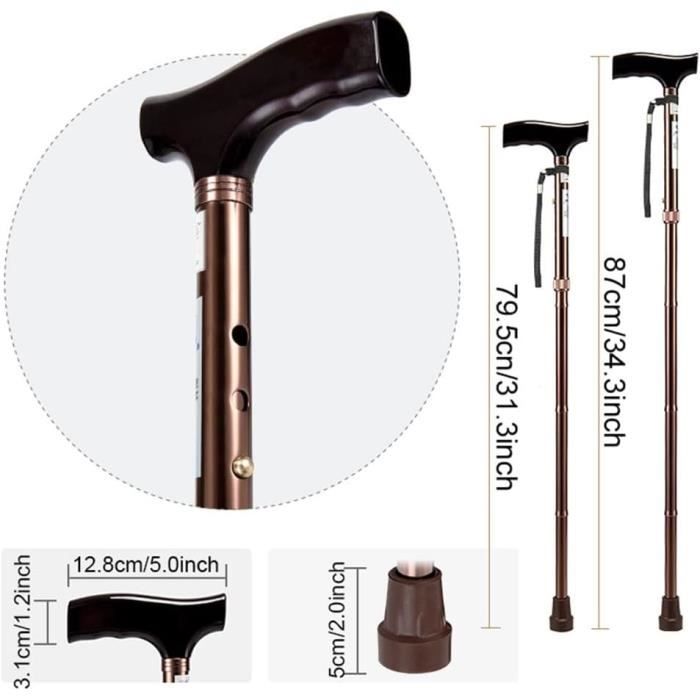 Canne De Marche Pliable,Bequille Anglaise En Aluminium Réglable Avec ...