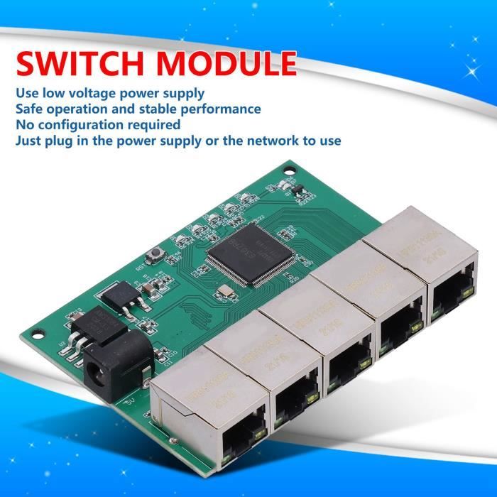 Module de commutation Ethernet Gigabit - GOTOTOP - 5 ports ...