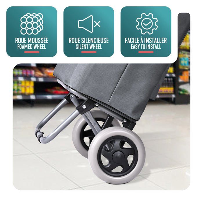 VOUNOT® Chariot de courses 2 en 1 pliable 59L - caddie et diable - sac ...