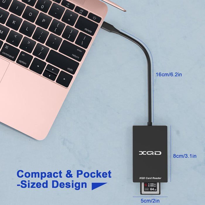 Lecteur de carte mémoire USB-C - 123 DESIGN - XQD/SD - 5 Gbps - Plug ...