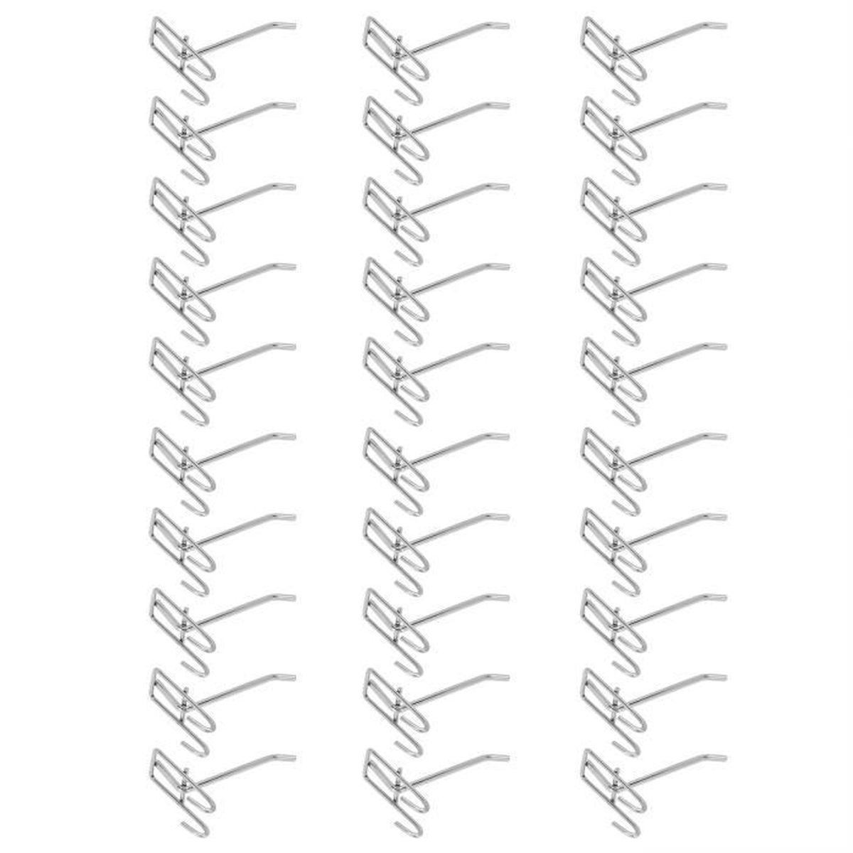 YOSOO Crochet d'étagère en fer 30pcs Crochet de Supermarché de ...