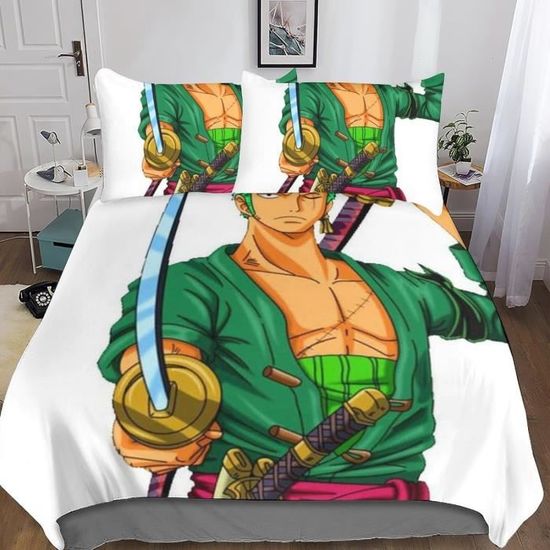 Roronoa Zoro Parure De Lit 3 Pièces En Microfibre Avec Housse De Pirate ...