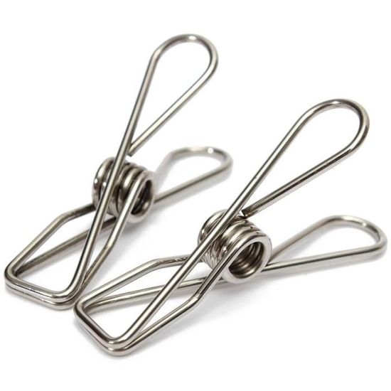 Pince à linge,Épingles à linge métalliques en acier inoxydable, 10 ...