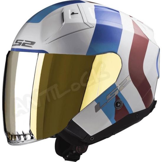 LS2 CASQUE JET OF603 INFINITY II SPECIAL AVEC VISIÈRE MIROIR OR ...