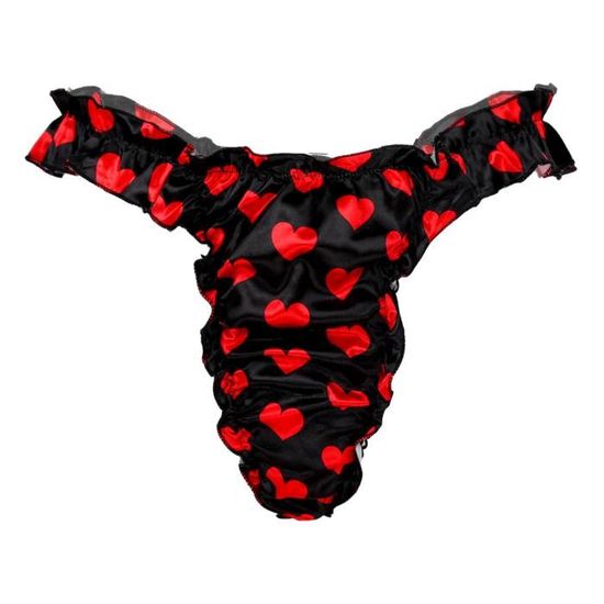 YONGHS String Homme Sexy Volants Sissy Jocsktrap Gay Calecon Satin ...