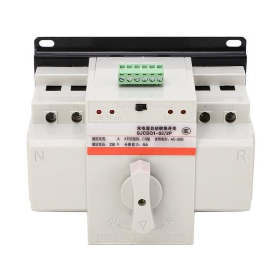 Commutateur de transfert automatique - YOSOO - SJCS Q1 63 2P - 63A - 4kA - Multifonctionnel ...