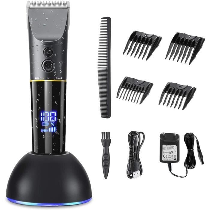 Tondeuse cheveux hommes professionnel sans fil, tondeuse barbe homme rasoir electrique tondeuse ...
