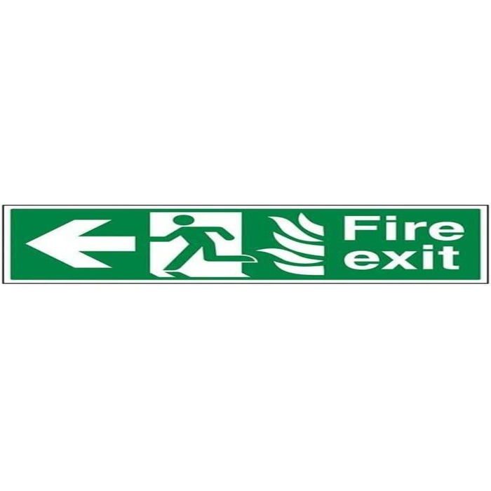 Vsafety - 14022BP-S - Fire Exit Sign, NHS Fire Exit Fleche Gauche ...
