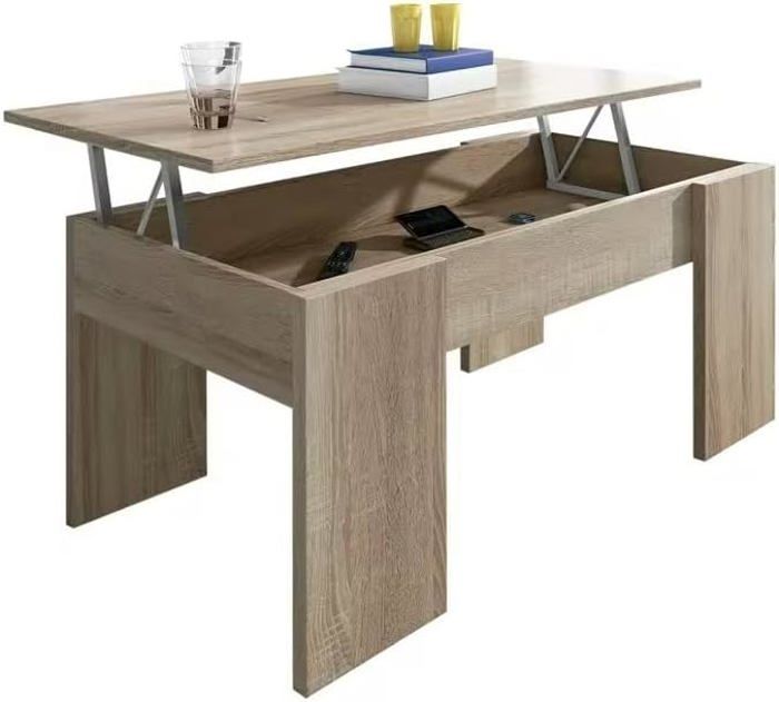 Table Basse relevable, Couleur chêne Cambrian, 90 cm x 50 cm x 46 cm ...