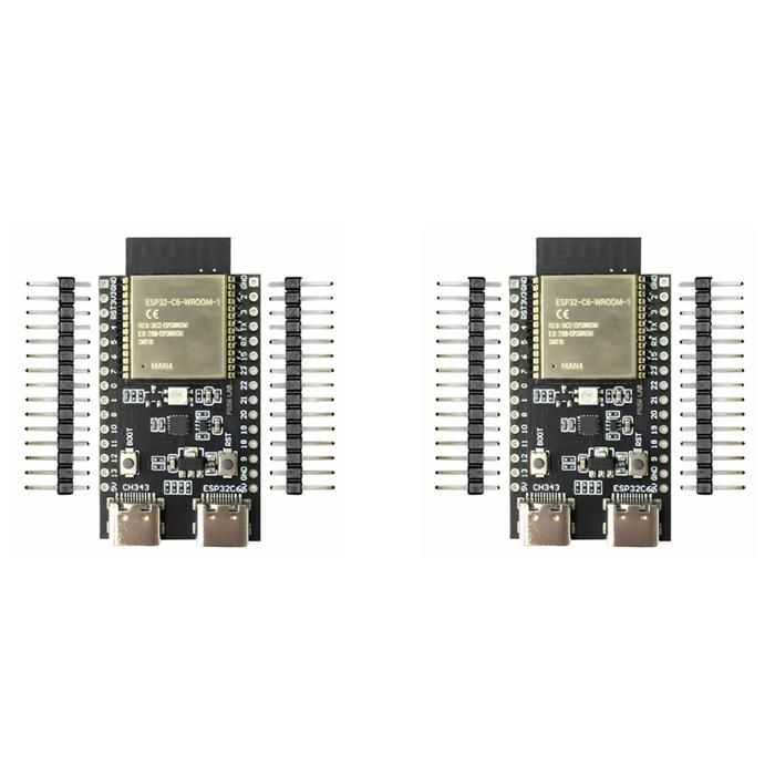 2x Esp32 C6 Devkitc 1 N4 Carte De Développement Esp32 C6 Carte De Base Risc V Esp32 Module Wifi