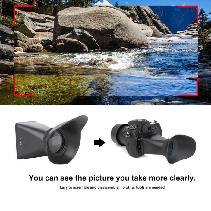 GOO Viseur LCD Visionneuse à loupe de viseur à écran LCD 2,8X avec capot d'extension (V5)-Avec ...