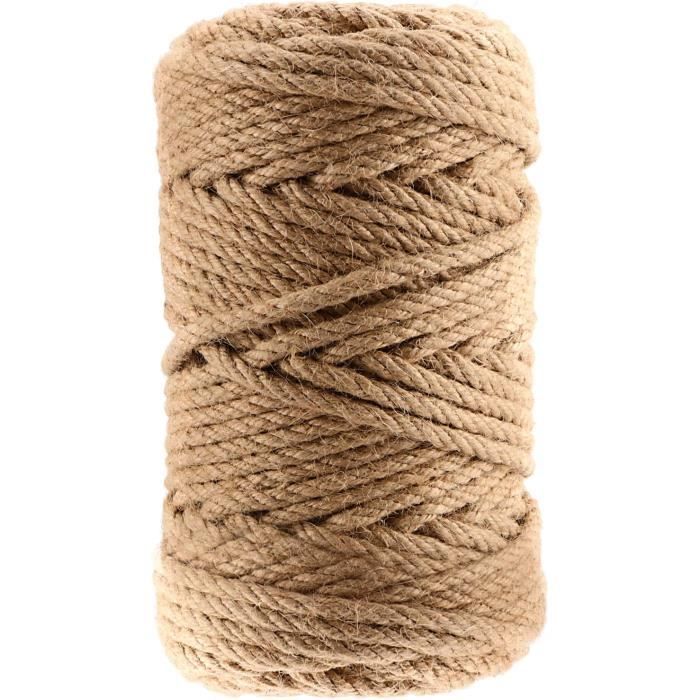 60m x 6mm Corde en Jute, Ficelle de Jute Naturelle Corde Chanvre de ...