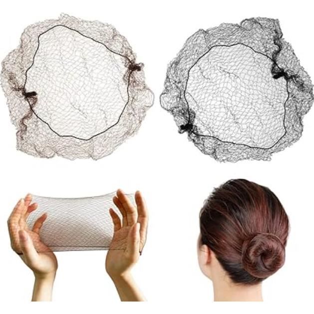 Filet à Cheveux - 80PCS - Invisible - Élastique - Noir et Brun Foncé ...