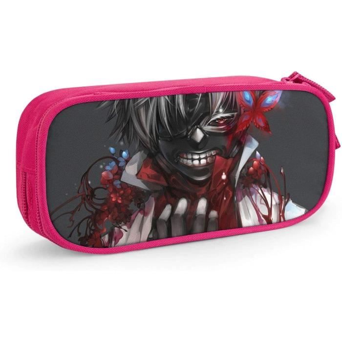 Trousse Ken Kaneki Rose - Ken Kaneki - Etui à crayons en cuir noir ...