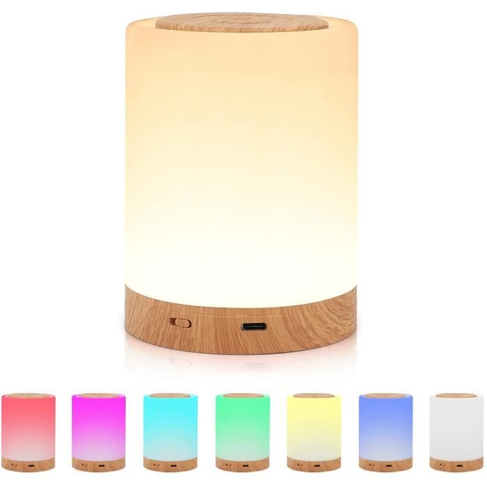 Lampe de Chevet, Lampe Nuit Tactile, Veilleuse pour Enfants, Veilleuse LED, Lampe Nuit Colorée ...
