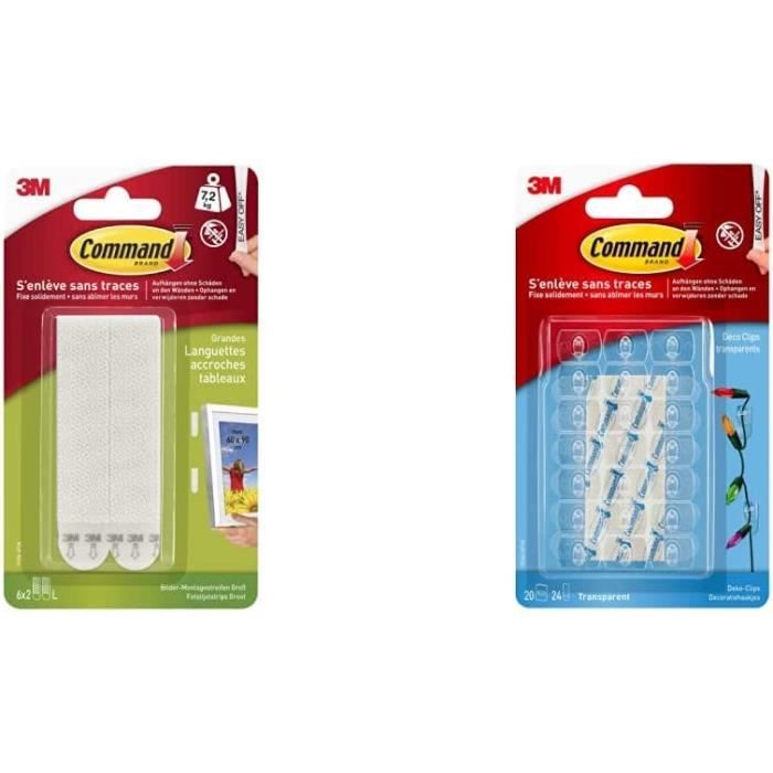 Multi-Pack de 6 Languettes Accroche Tableaux Grand Modèle , Blanc ...