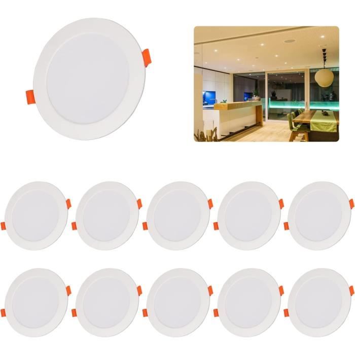 Spot LED Encastrable Lot de 10, 5W Equivalent 40W Incandescence, 460LM 3000K Blanc Chaud, Spot ...