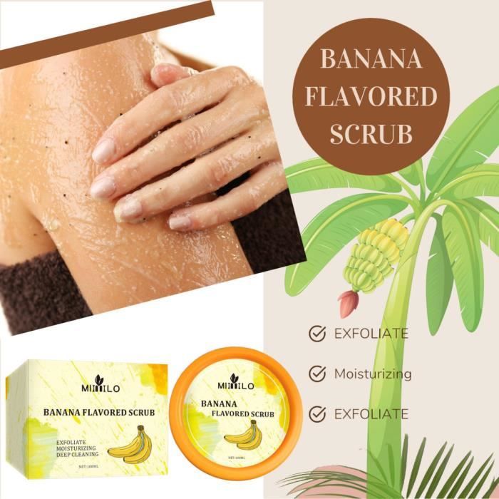 Banana Body Scrub-Nettoie les peaux mortes de la peau du corps, hydrate ...