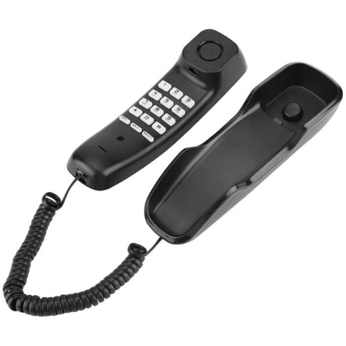 Téléphone Mural A061, Mini téléphone Fixe Filaire de Bureau, Support Mural, Prise en Charge de ...