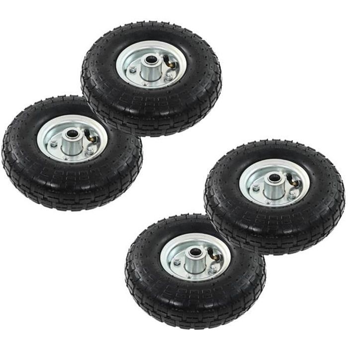 Roue de diable - vidaXL - 4 pcs - Caoutchouc increvable - 260 x 83 mm ...