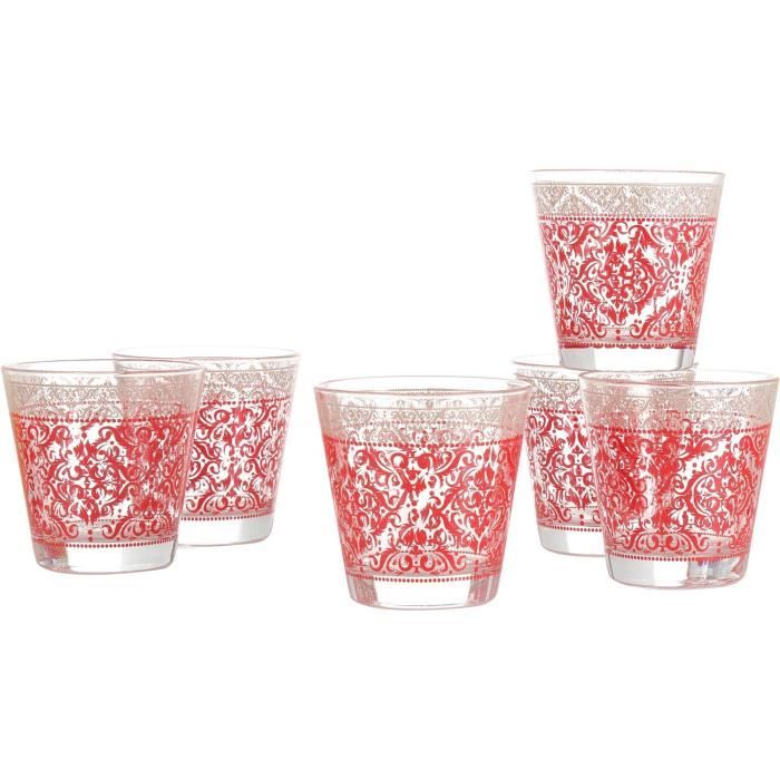 Lot De 6 Verres À Eau En Verre Coloré, Verre Pour L’Eau Made In Italy 6 ...