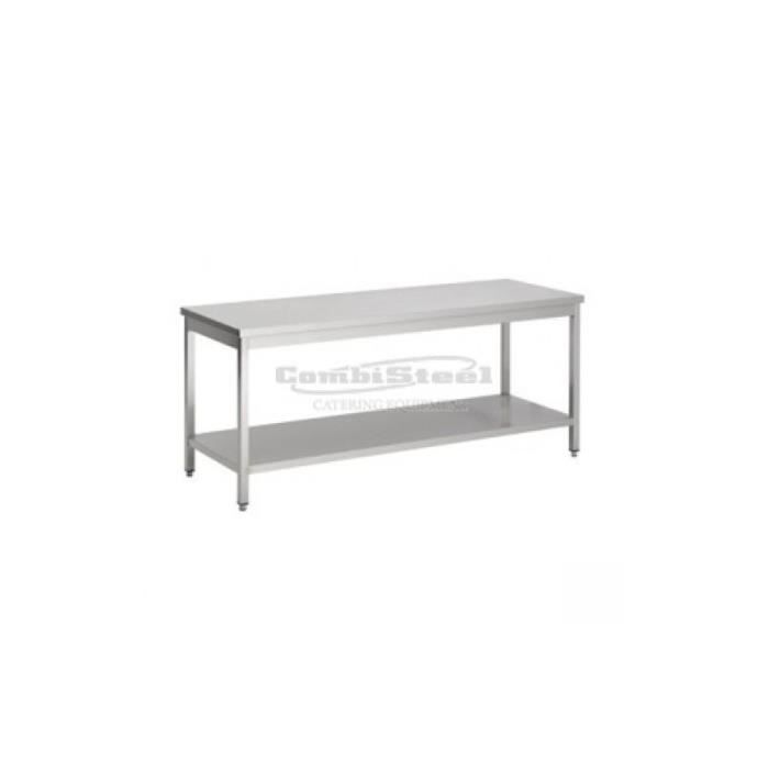 Table Inox Professionnelle Avec Etagère Basse et Renfort - Gamme 600 - Combisteel - 2200x600 ...