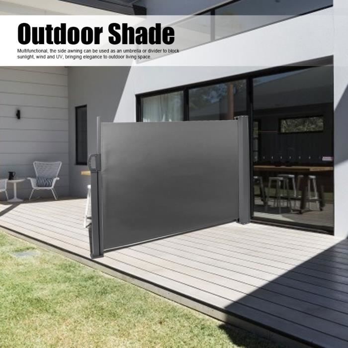 Paravent rétractable brise vue latéral imperméable pour patio cour ...