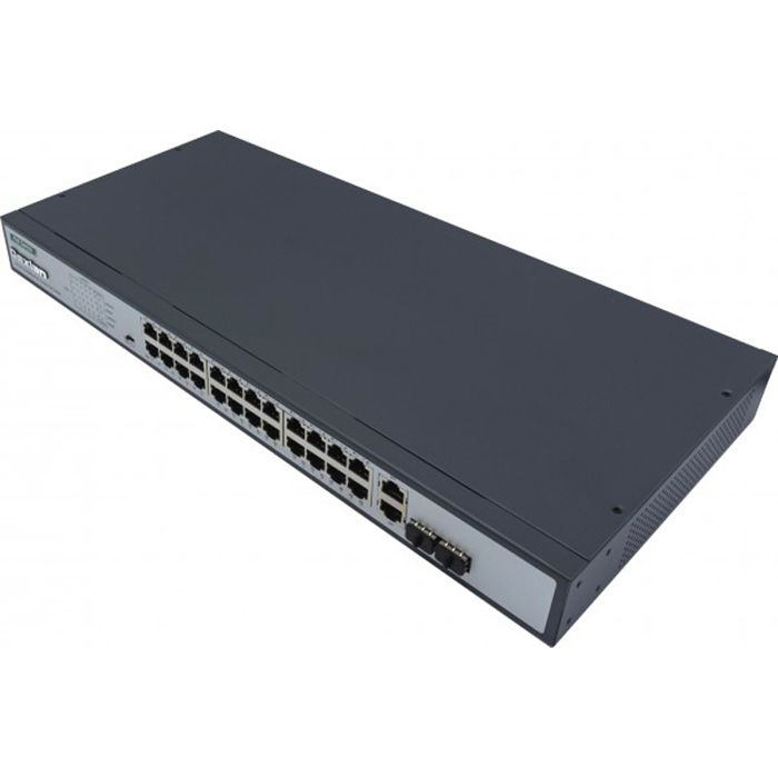 DEXLAN Switch Ethernet 24 ports 10/100 Mbps PoE+ 390W & 2 Gigabit/SFP ...