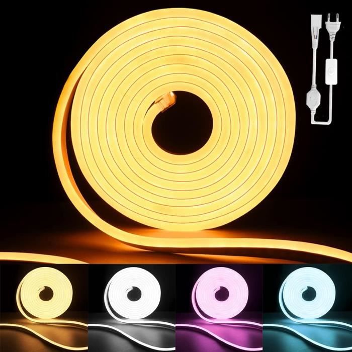 Bande Néon Led. 230V, Lumière Chaude 3M, Extérieur Étanche-Flexible ...