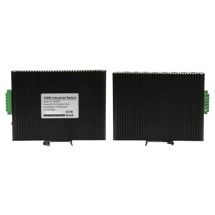 Commutateur Ethernet Industriel 8 Ports Rail DIN Non Géré -40 à 75 Degrés 12 à 58V DC - FDIT ...
