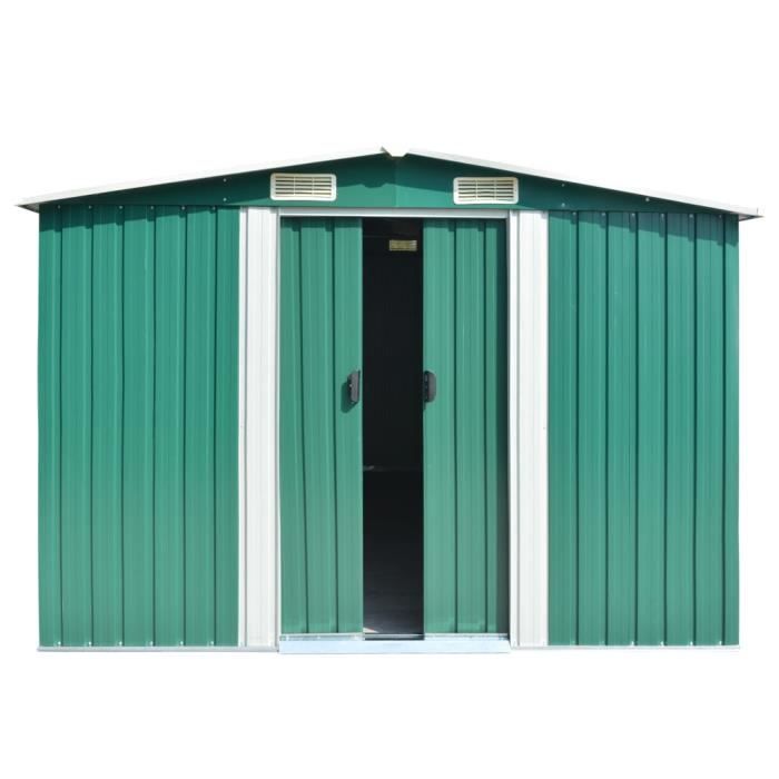 Abri de jardin 257x392x181 cm Métal Vert GAROSA7842689896245 ...