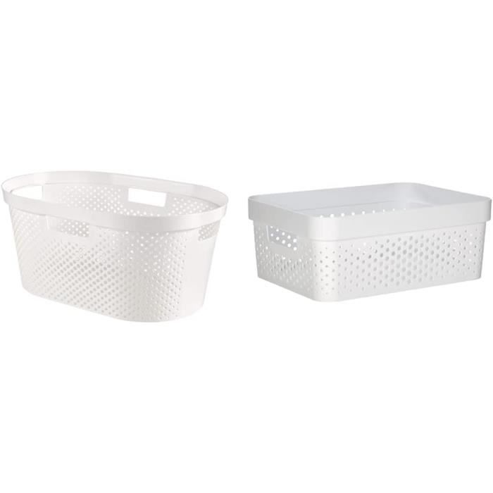Panier À Linge 40L Infinity - Bac À Linge Propre Et Sale - Bonne Aération - 58,5 X 38 X 26,5 Cm ...