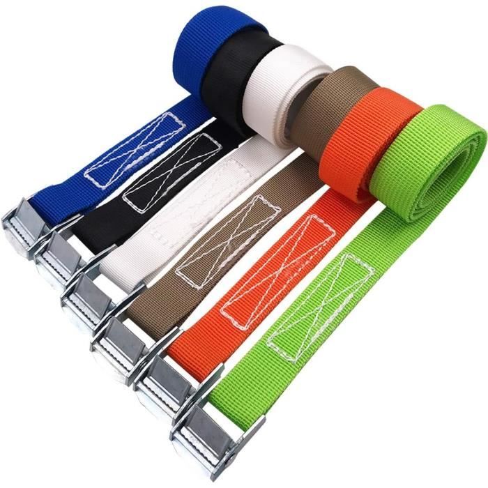 ZSWQ Lot de 6 Sangles d'Arrimage Sangle à Cliquet Sangles Tie Down ...