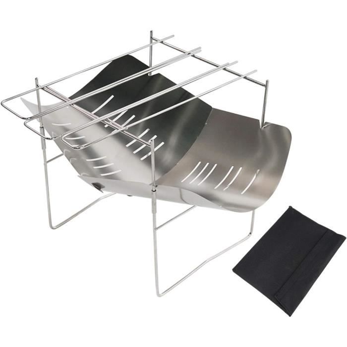 Brasero portable pliable en acier inoxydable avec sac de rangement pour ...