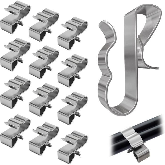 60 Pcs Clips de Fixation Cable Electrique, En acier Inoxydable, Support ...