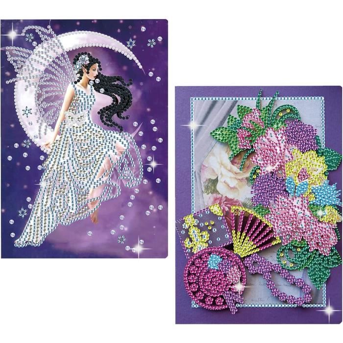 DCIDBEI 2 Pack A5 Carnet Broderie Diamant Carnet de Voyage A5 Diamond ...