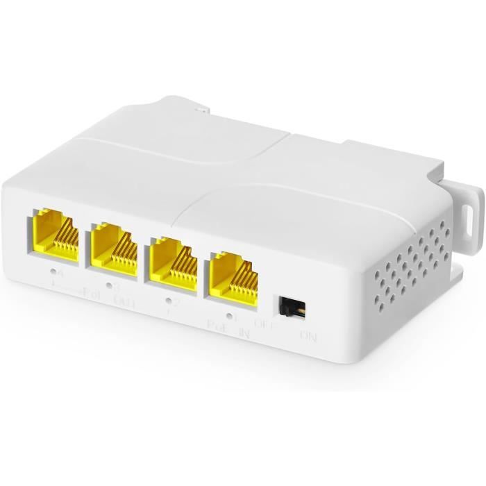 Binardat Gigabit Poe Extender 4 Ports, 1 entrée Poe, 3 Sorties Poe ...