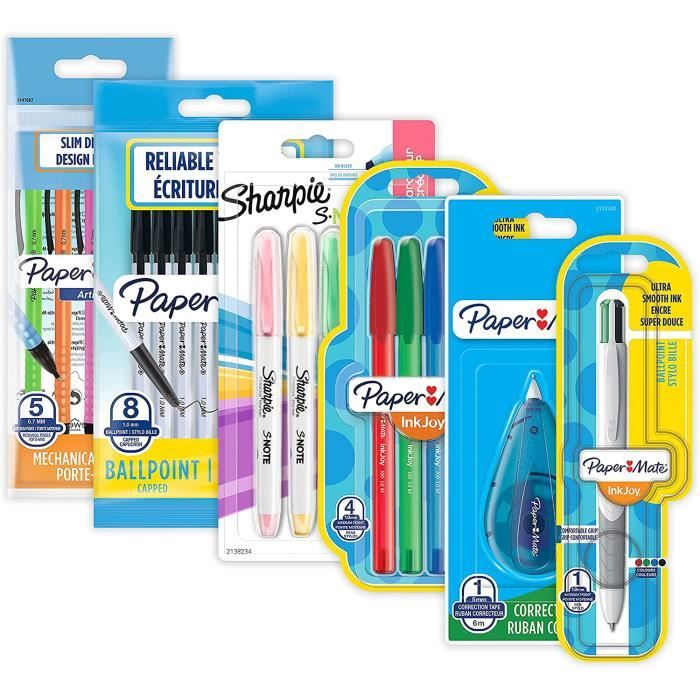 Paper Mate Sharpie Lot de 23 stylos à bille, surligneurs, crayons ...