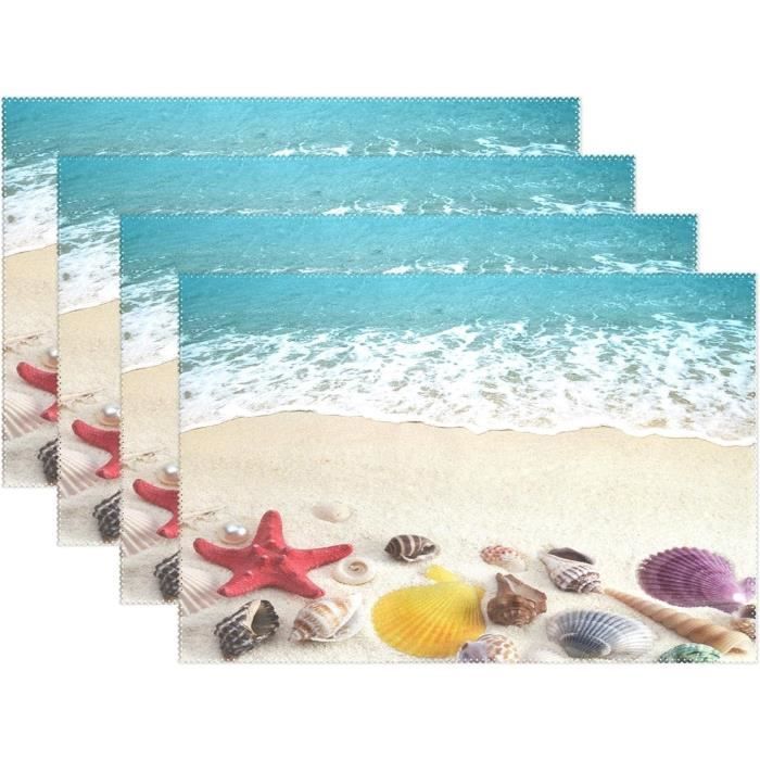 Sets De Table Coquillages Sur La Plage Sets De Table Sets De Table De ...