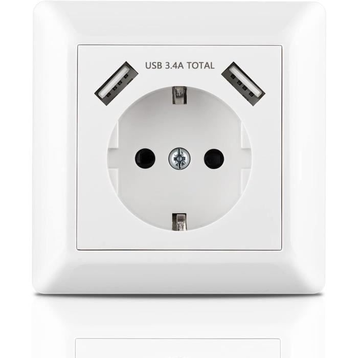Prise Usb, Prise Encastrée Avec Connecteur Chargeur Usb (Max. 3,4 A ...