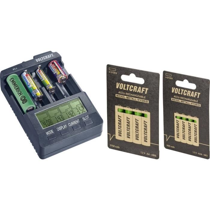 VOLTCRAFT IPC-3 + HR03 SE + HR6 SE Chargeur de piles rondes Li-ion ...
